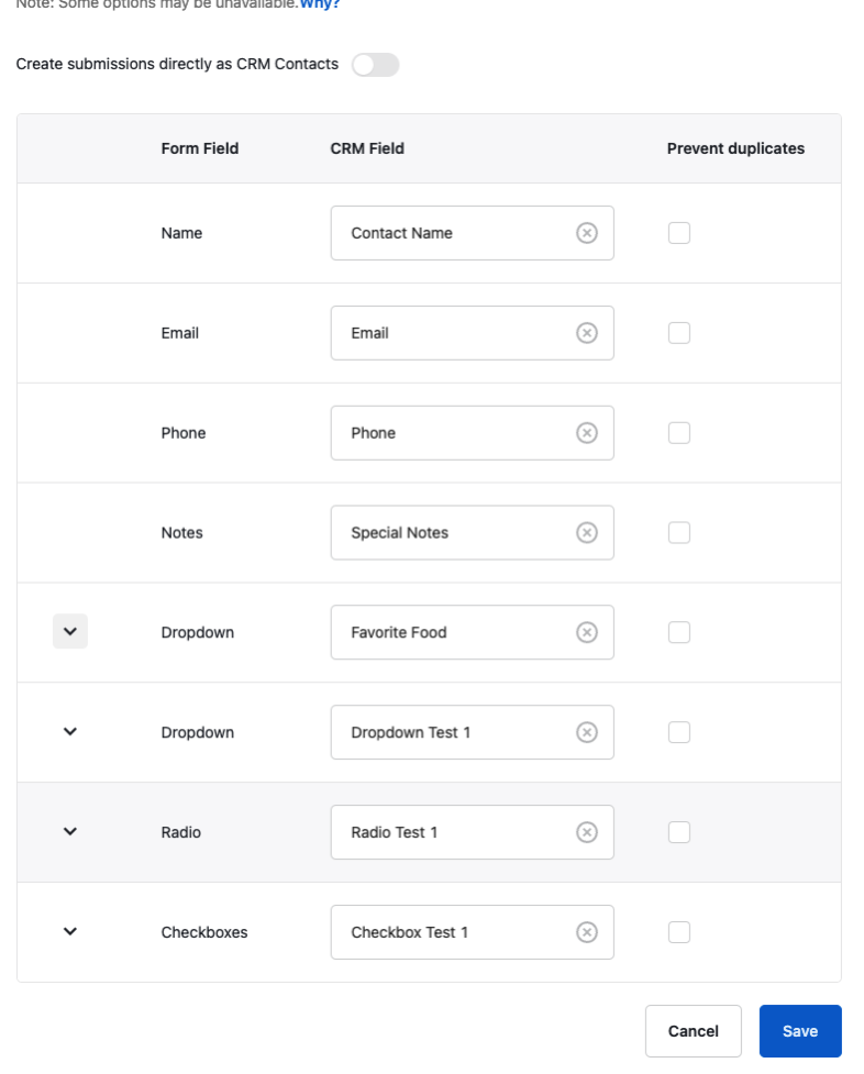 Set Up Field Mapping for a Dropdown, Checkbox, or Radio Button Form Field – iHeartMedia